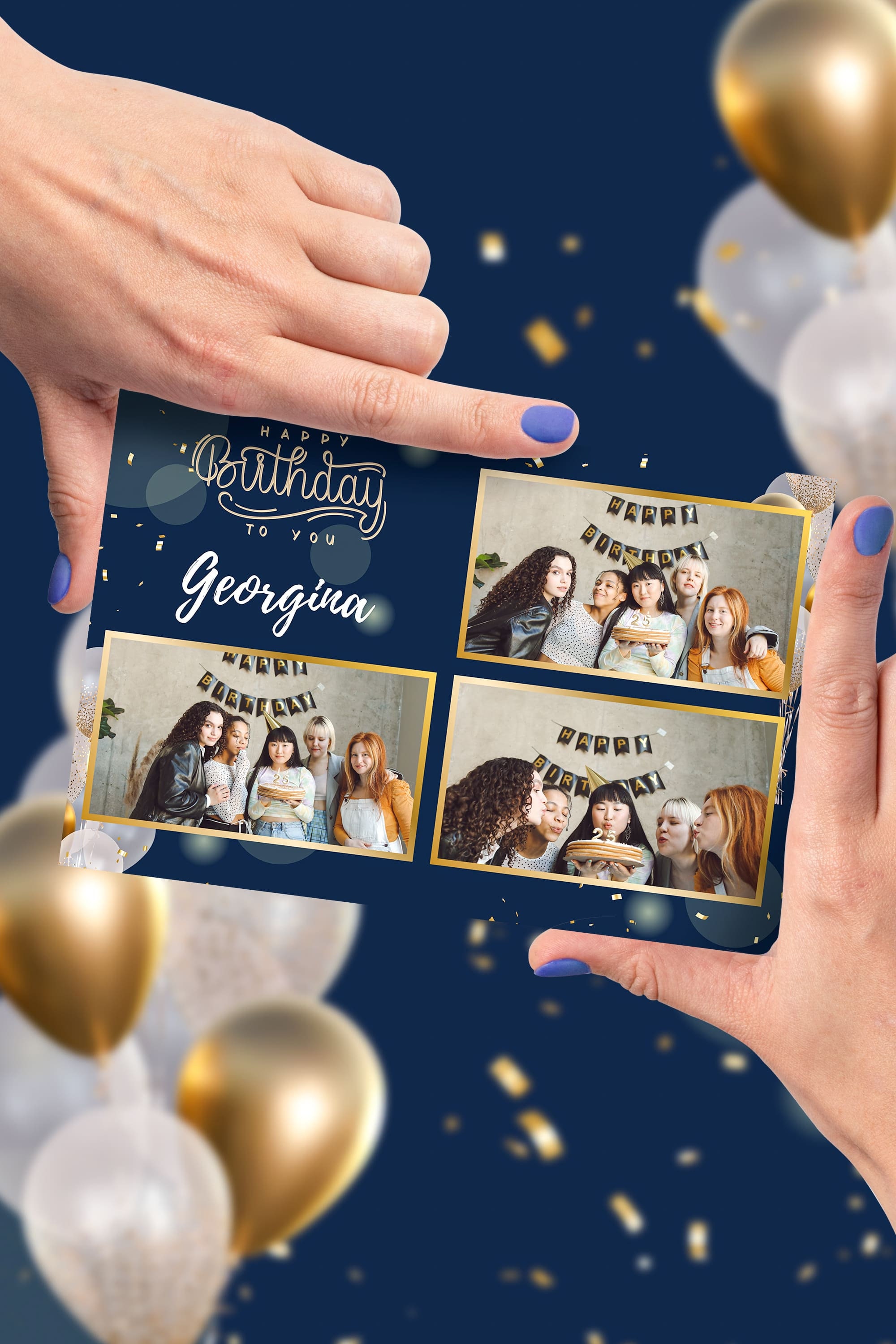Photo Booth Template for Birthday Party- 4"x6" Birthday Girl Template ...