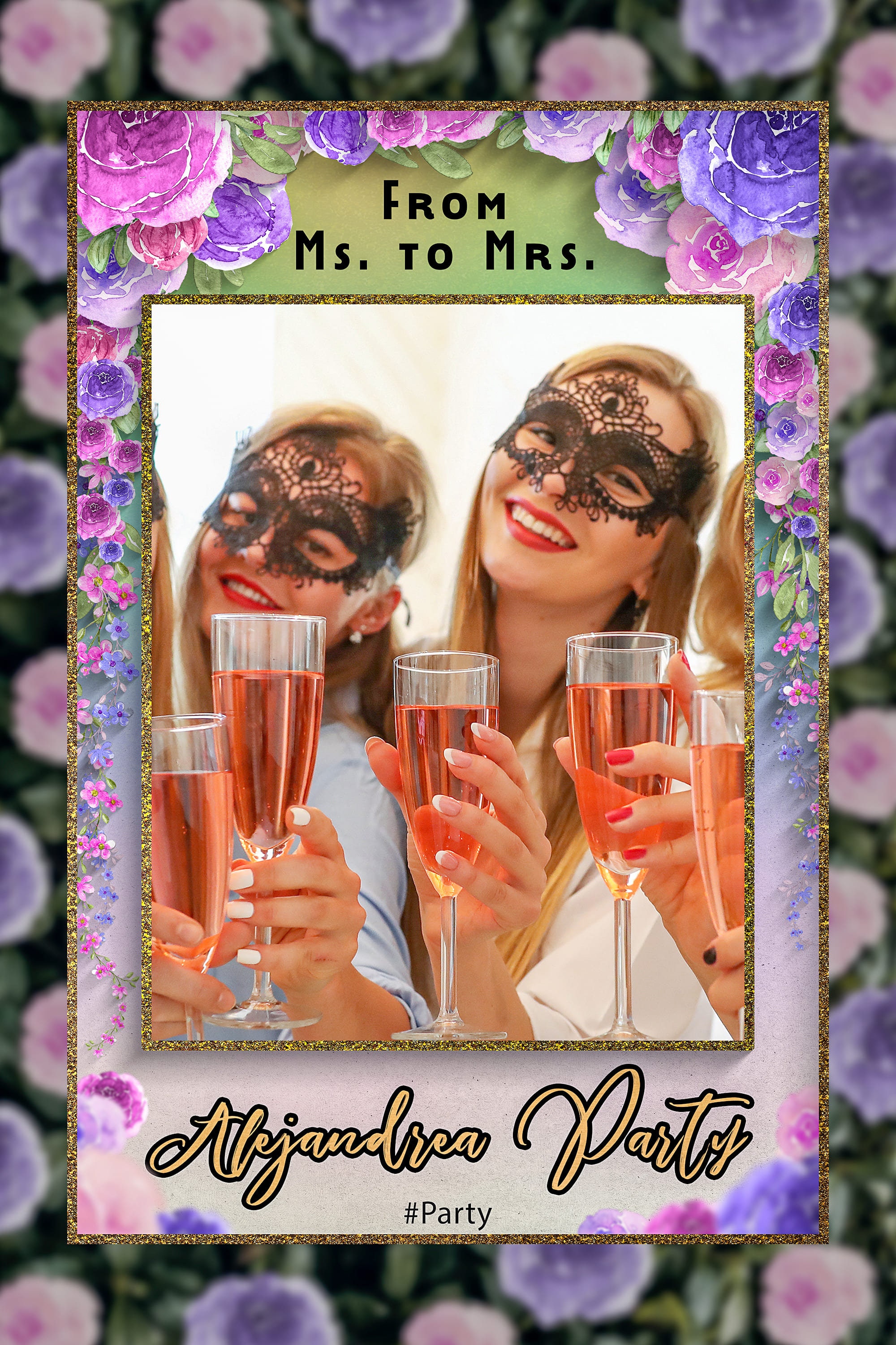 Photo Prop Frame Printable - Spring Flowers Bridal Shower Photo Booth ...