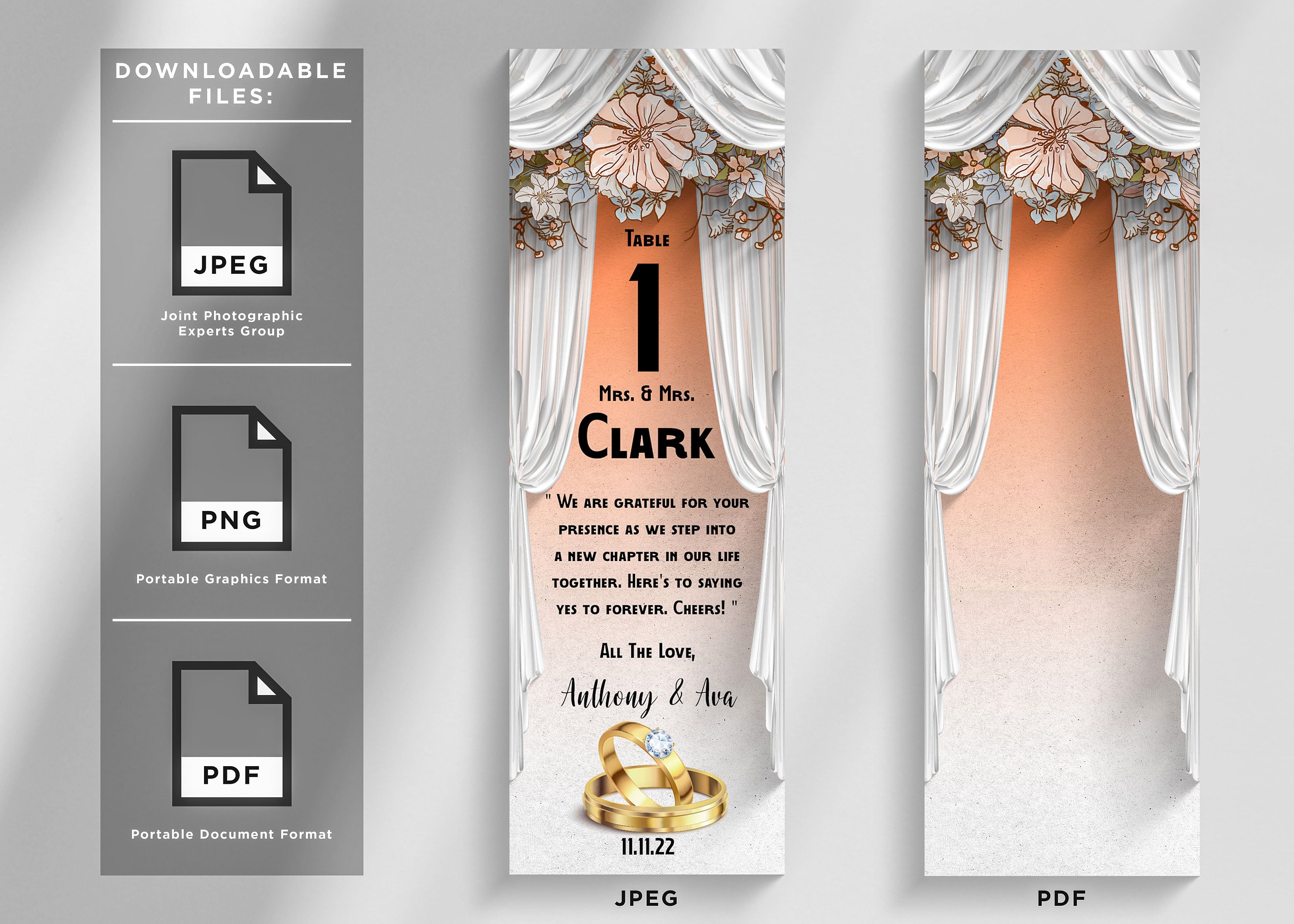 Photo Booth Frame Insert for Wedding or Party 2x6 Elegant Evening ...