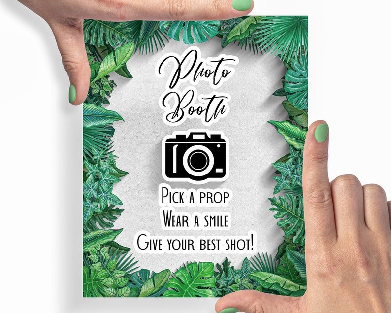 Photo Booth Sign for Wedding or Party - 8"x10" Evergreen Photo Booth ...