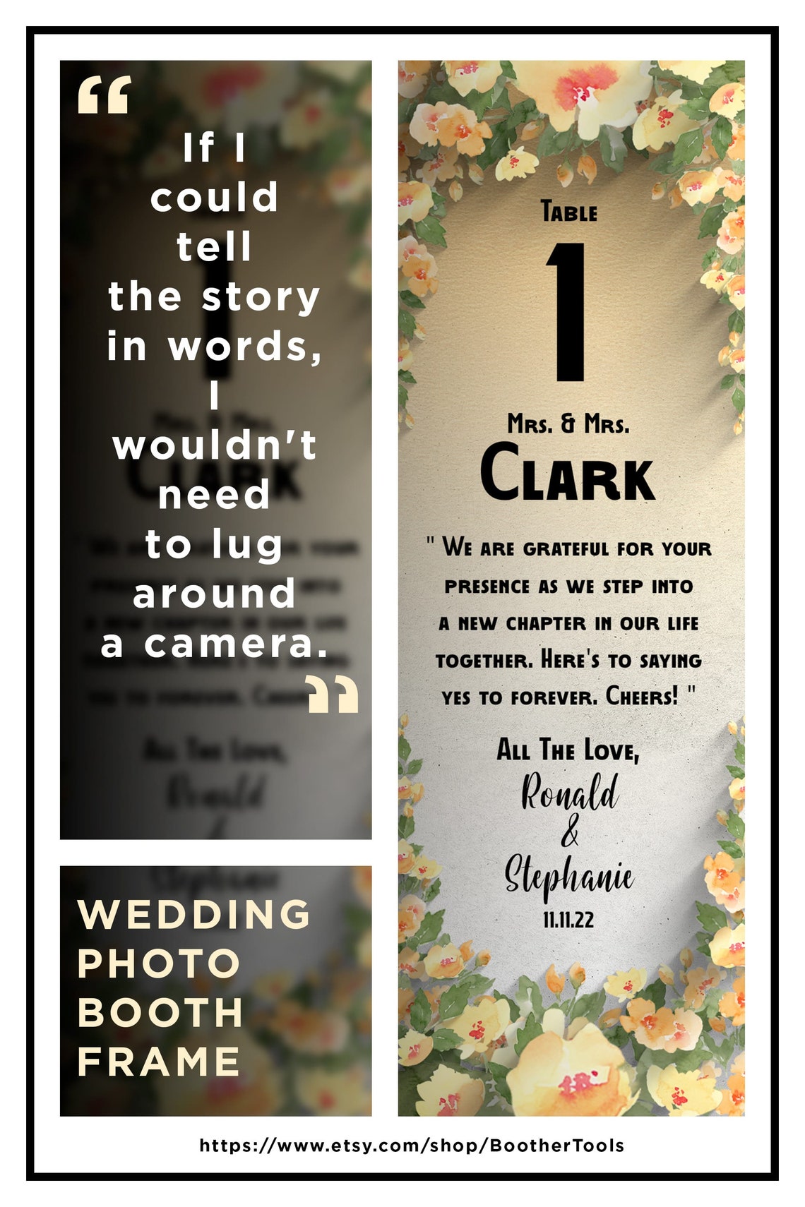 Photo Booth Frame Insert for Wedding or Party - Etsy