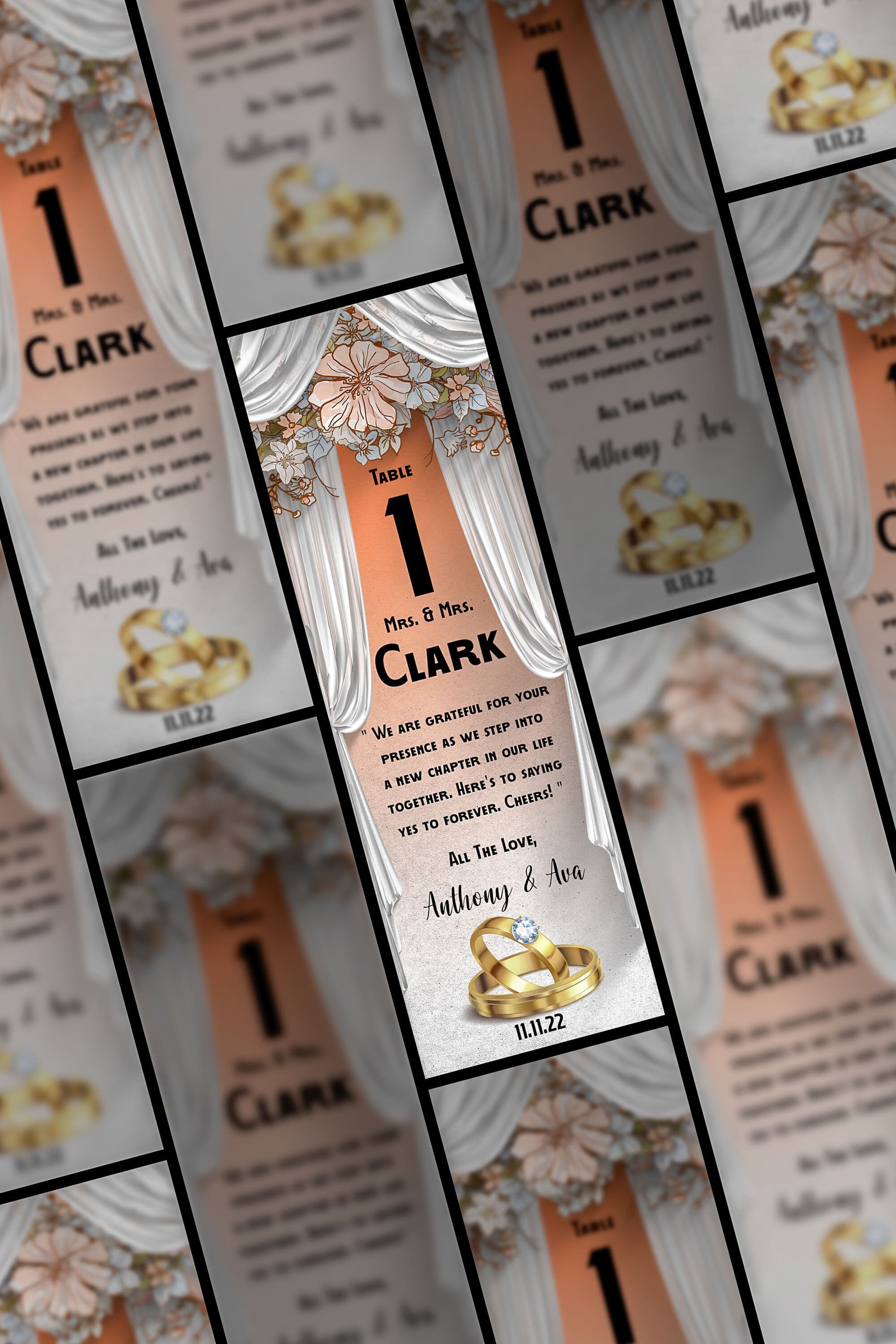 Photo Booth Frame Insert for Wedding or Party 2x6 Elegant Evening ...