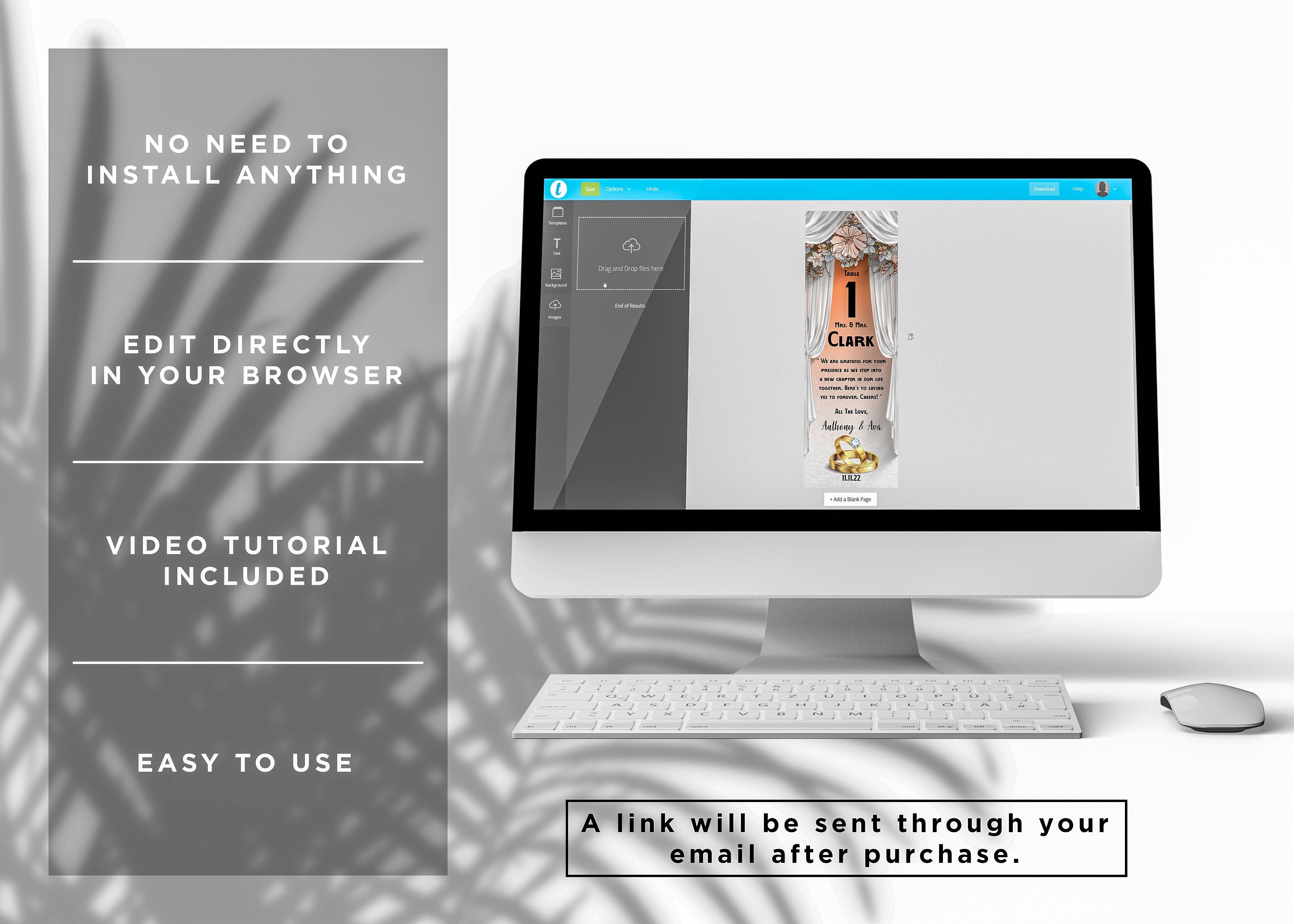 Photo Booth Frame Insert for Wedding or Party 2x6 Elegant Evening ...