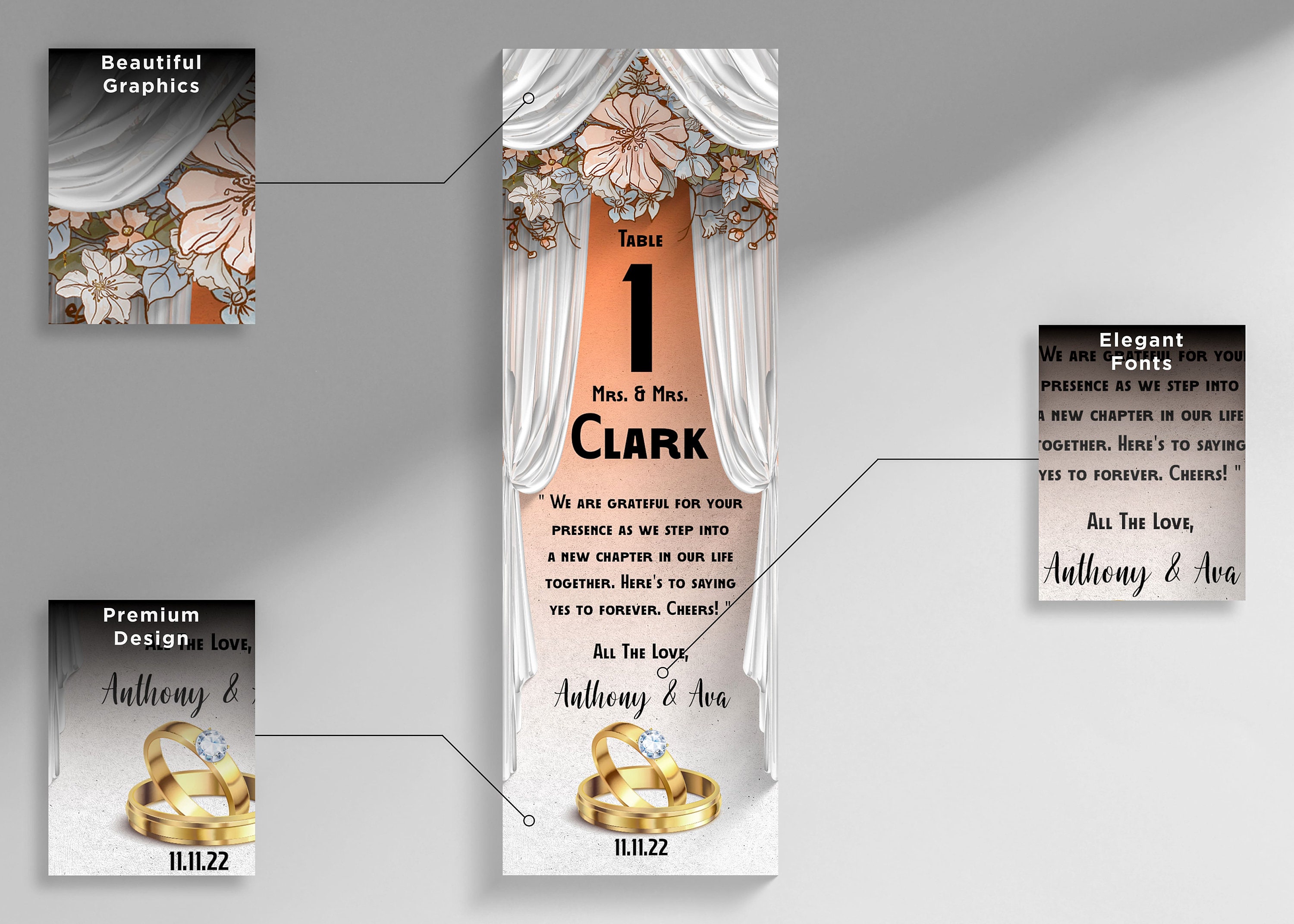 Photo Booth Frame Insert for Wedding or Party 2x6 Elegant Evening ...