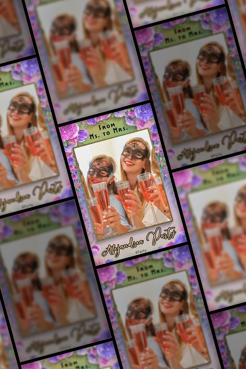 Photo Prop Frame Printable - Spring Flowers Bridal Shower Photo Booth ...
