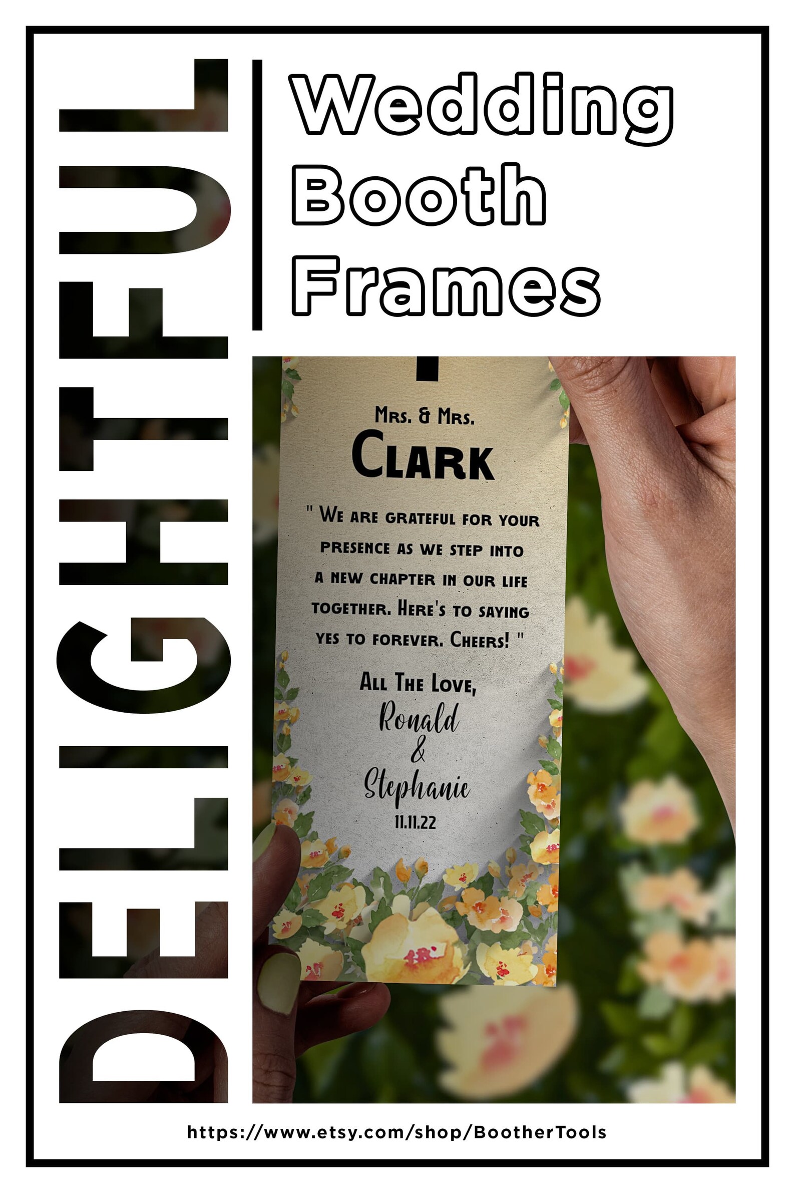 Photo Booth Frame Insert for Wedding or Party - Etsy