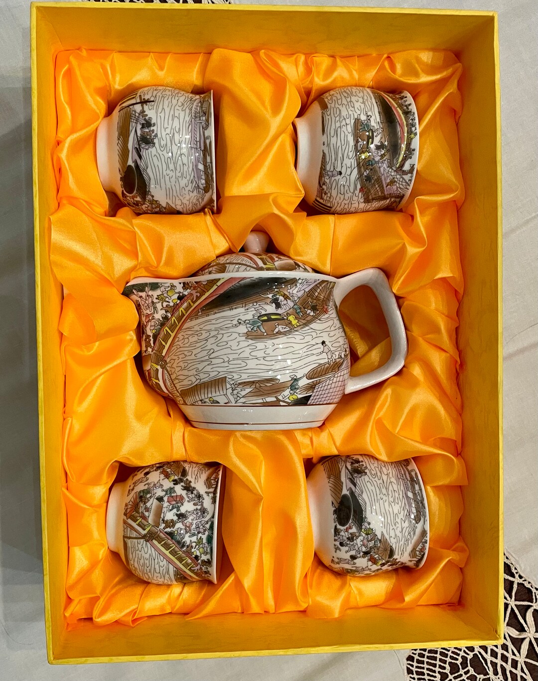 Chinese Porcelain 6 Piece Tea Set Unused With Original Box in - Etsy