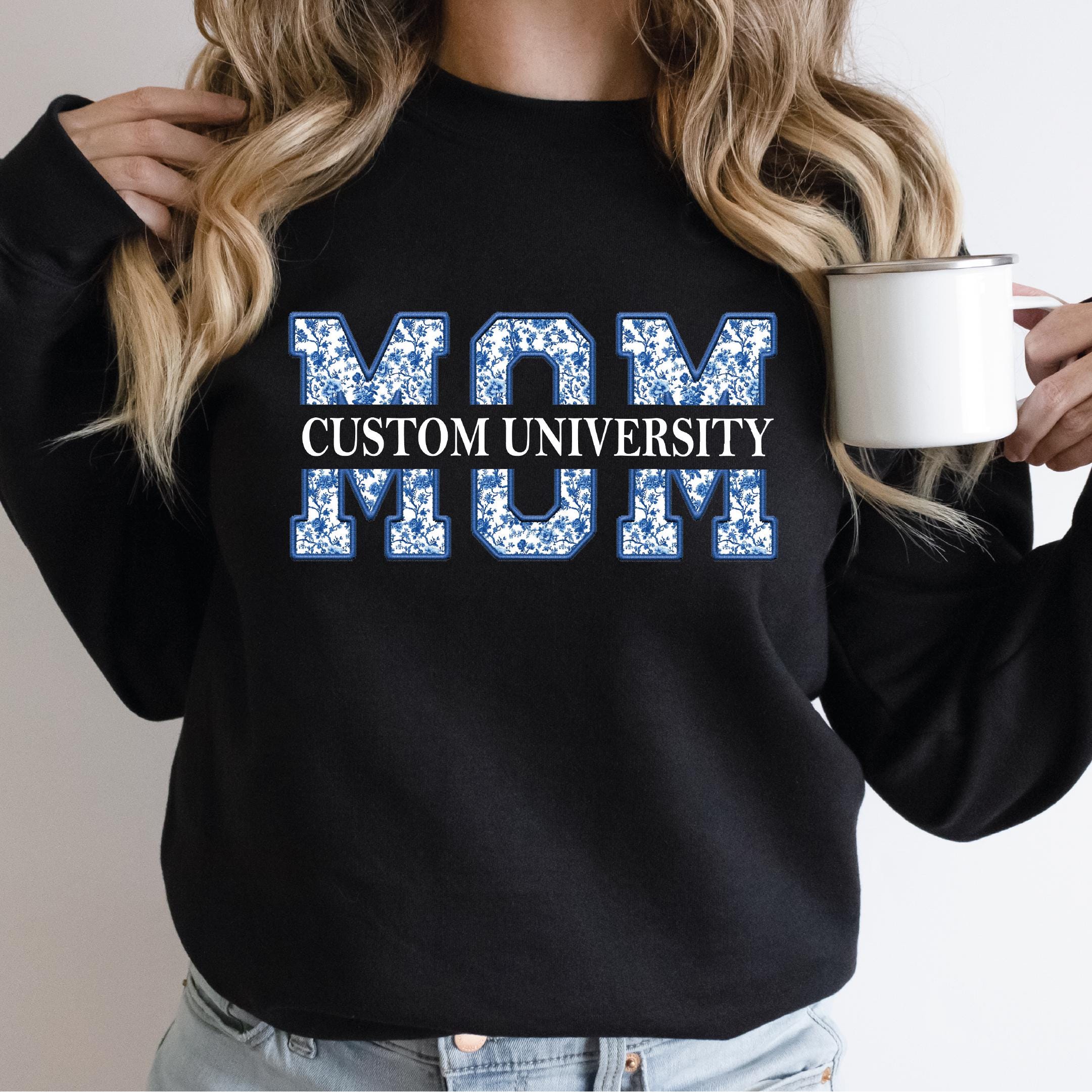 Custom Floral University Mom Sweatshirt, NOT Embroidered Personalized ...