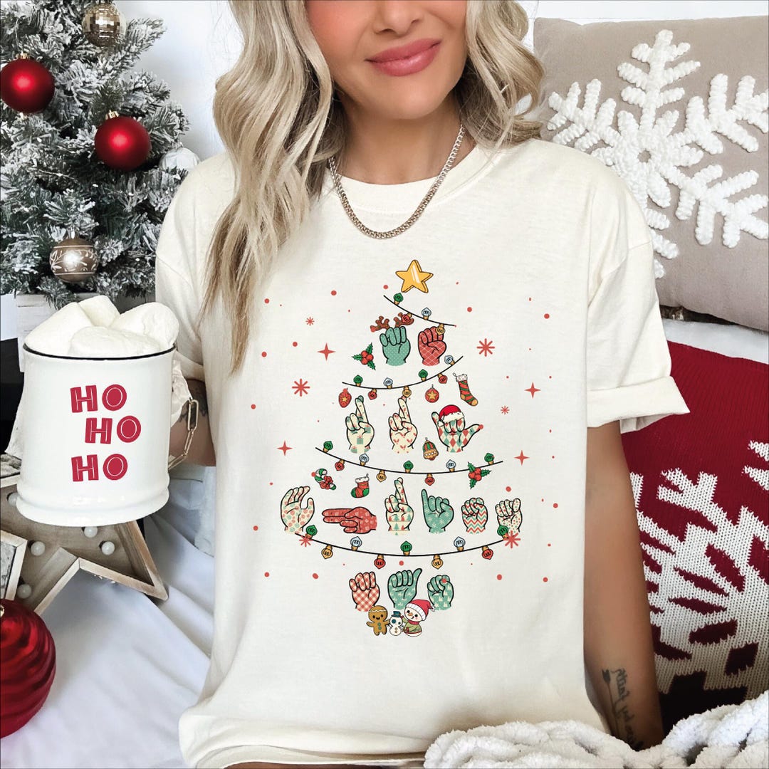 Comfort Colors ASL Christmas Shirt, Sign Language Christmas Tee ...