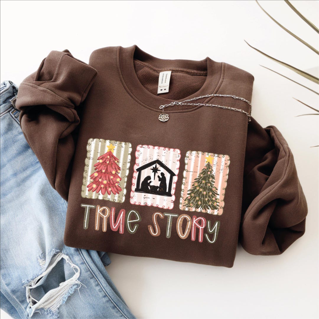 Nativity Scene Sweatshirt, Religious Christian Christmas Sweatshirt ...