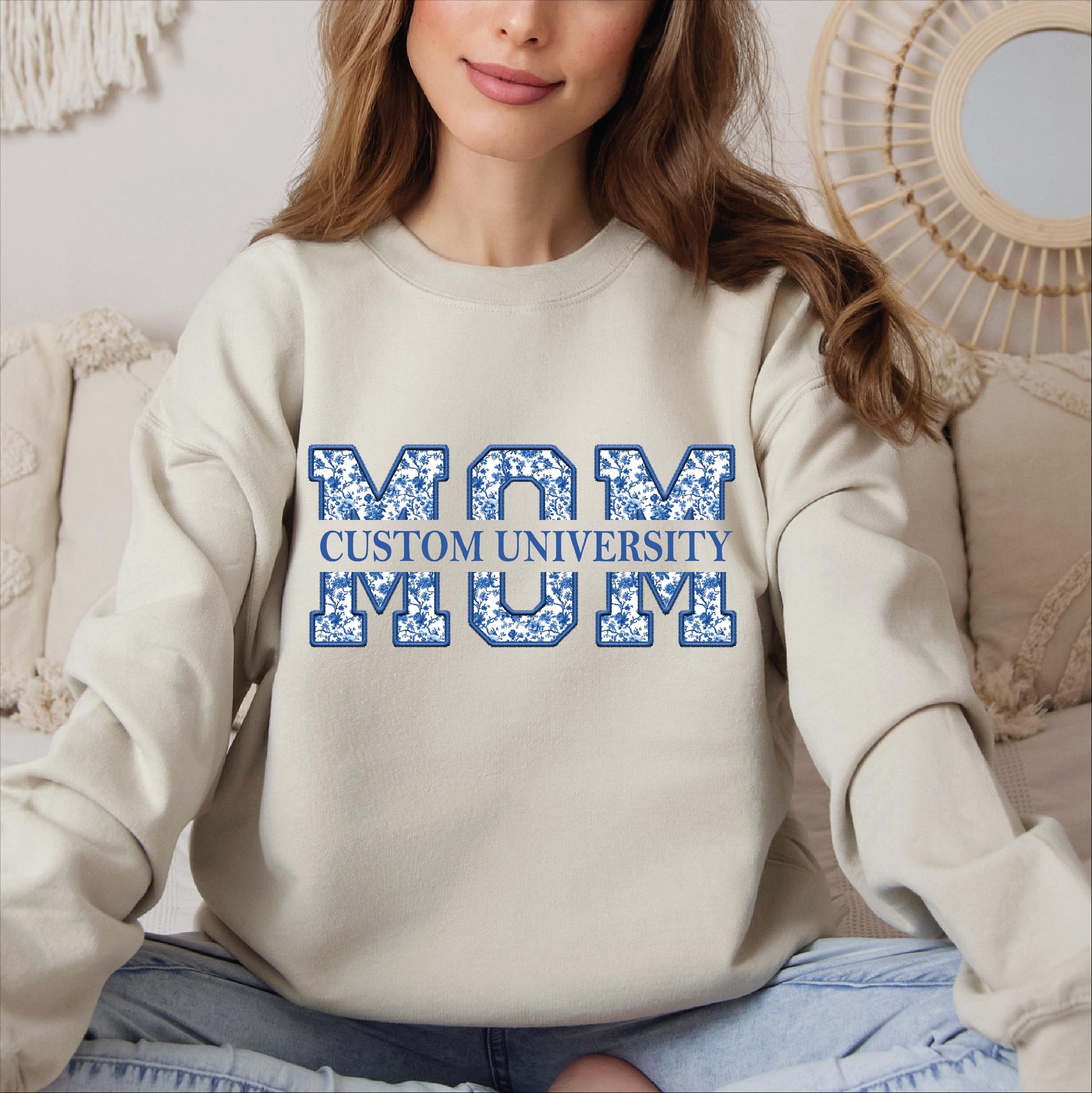 Custom Floral University Mom Sweatshirt, NOT Embroidered Personalized ...