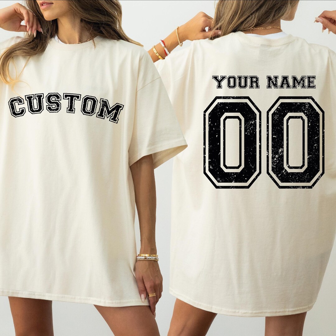 Custom College Team Name Comfort Colors Shirt, Your Name and Number ...