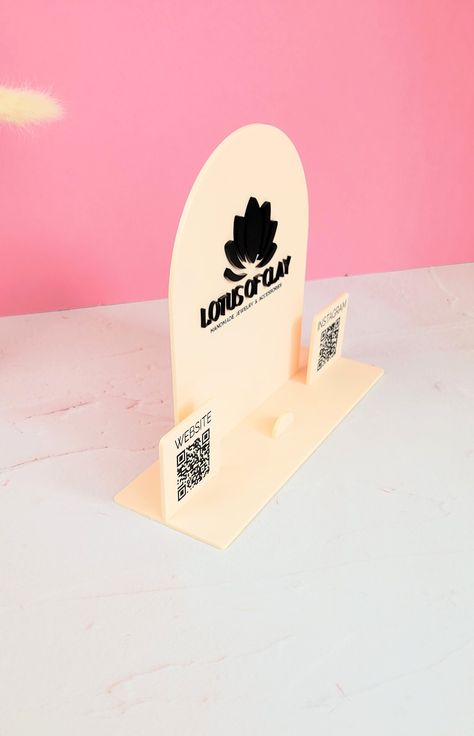 Custom Business Logo Tabletop QR Code + Business Card Signage Shop ...