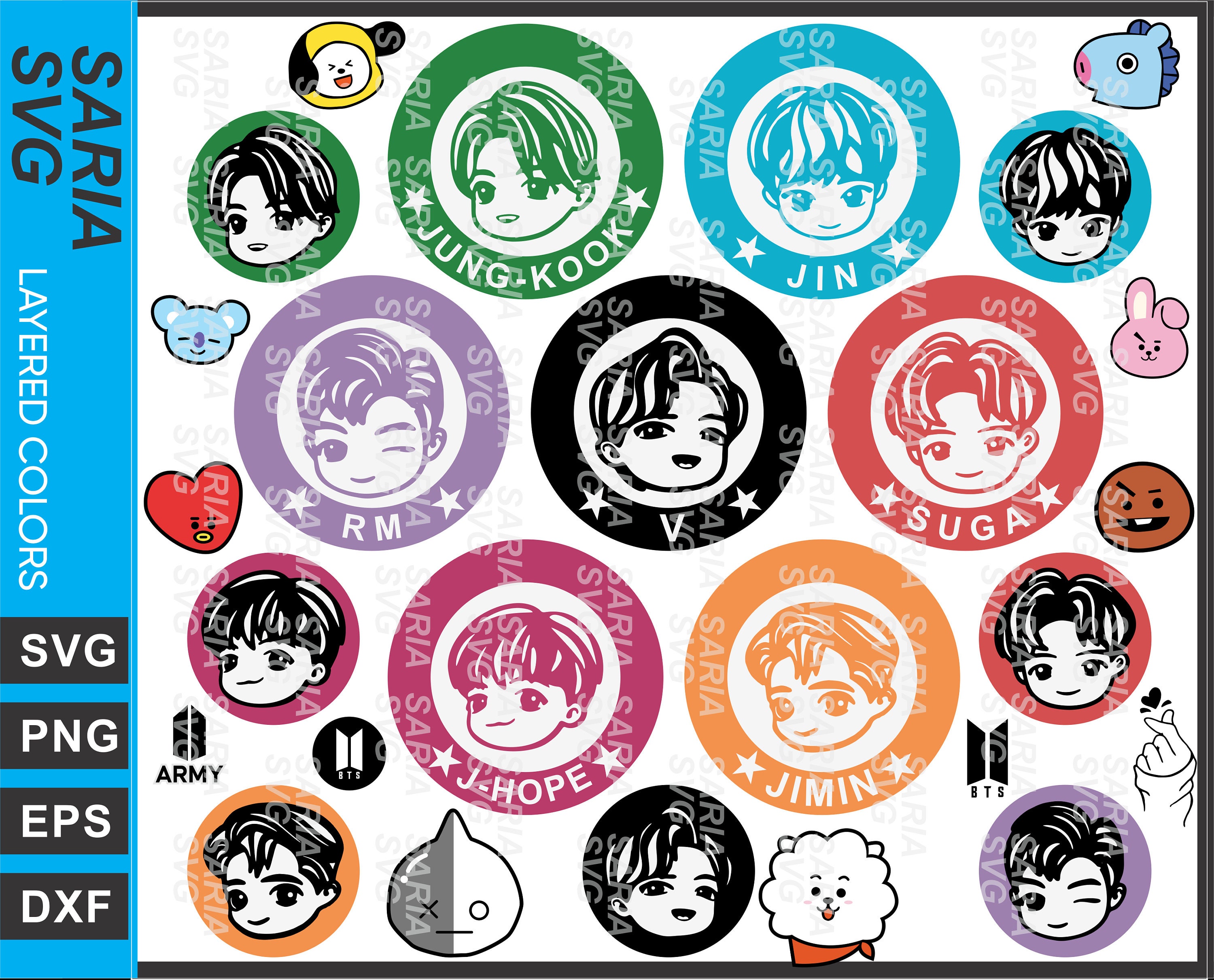 bts circut BTS svg love yourself bts Art & Collectibles Digital etna.com.pe