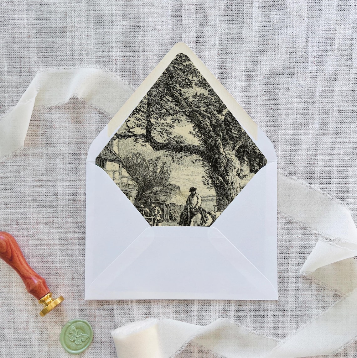 Fine Art Envelope Liner DIGITAL Template, Wedding Invitation Download ...