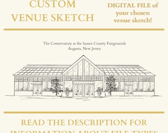 Custom Wedding Venue Illustration Line Drawing Sketch - Etsy
