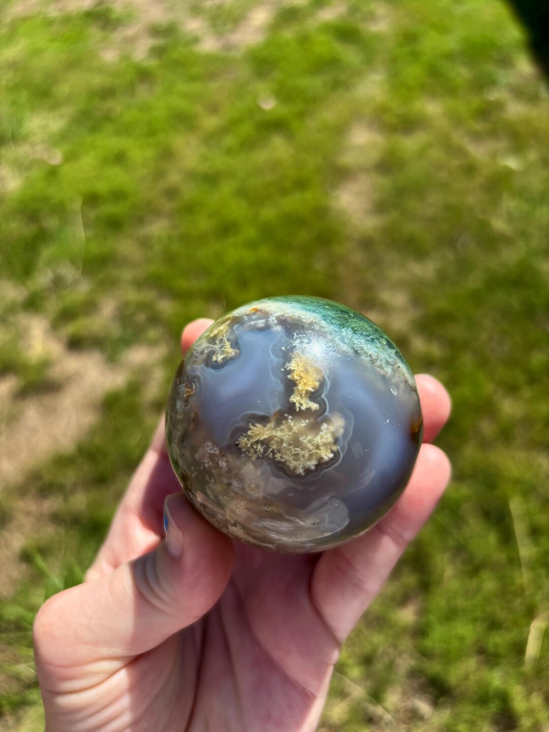 Moss Agate Sphere - Etsy