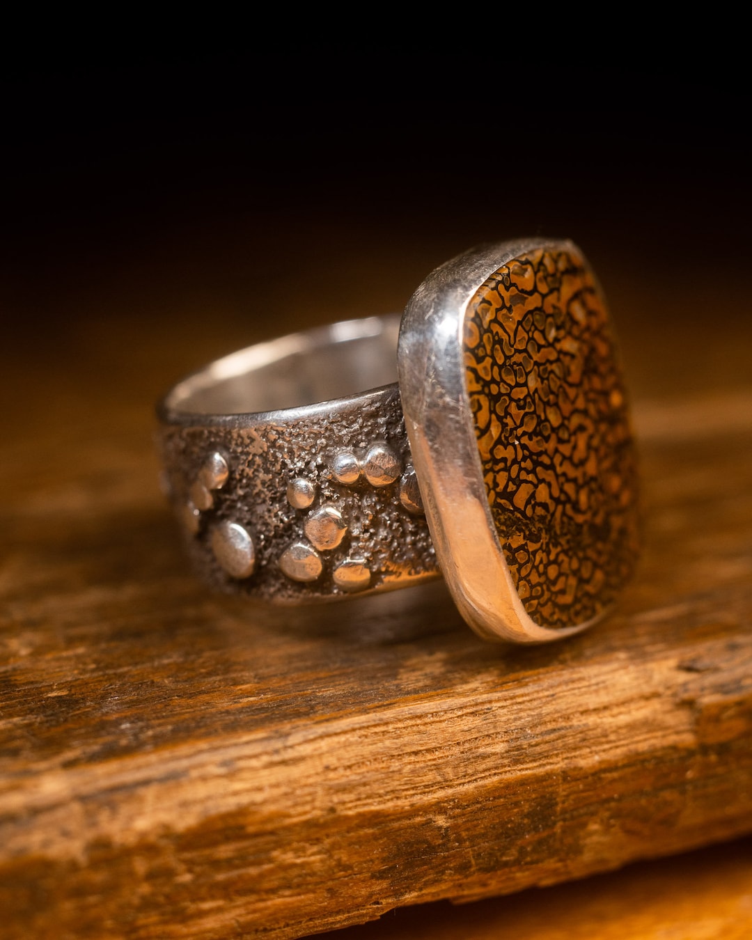 Handmade Dino Bone Ring Size 7.5/7.75 Gem Bone Dinosaur Bone 925 ...