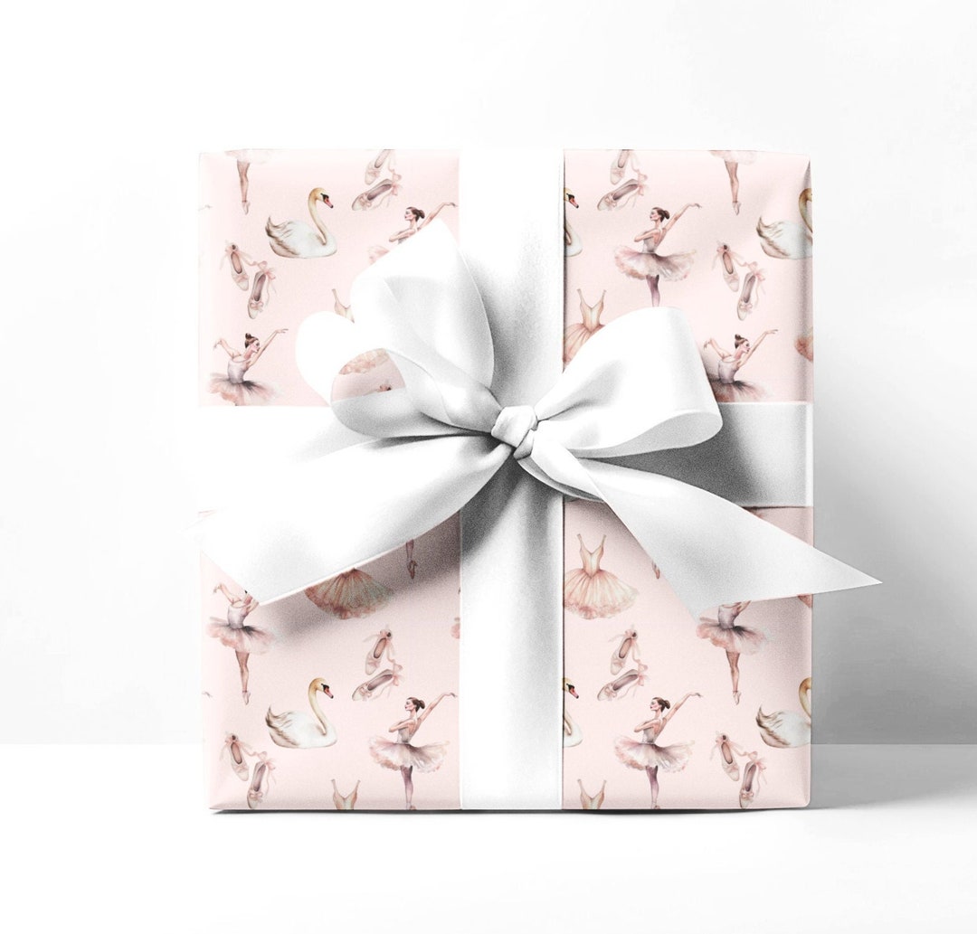 Coquette Ballerina Christmas Day Wrapping Paper Roll, Evergreen Gifting ...