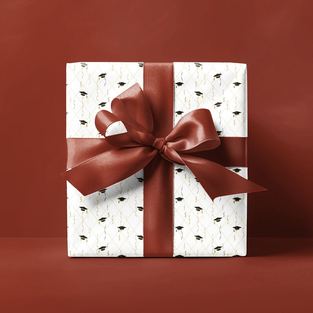 Graduation Day Gift Wrapping Paper Sheets, Graduation Hat Gifting, Gift ...