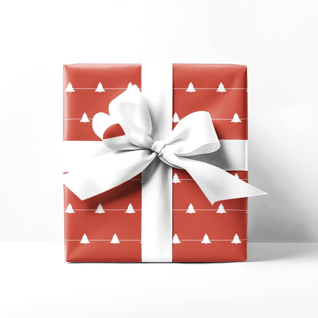 Elegant Christmas Tree Traditional Wrapper Paper Roll, Holiday Wrapping ...