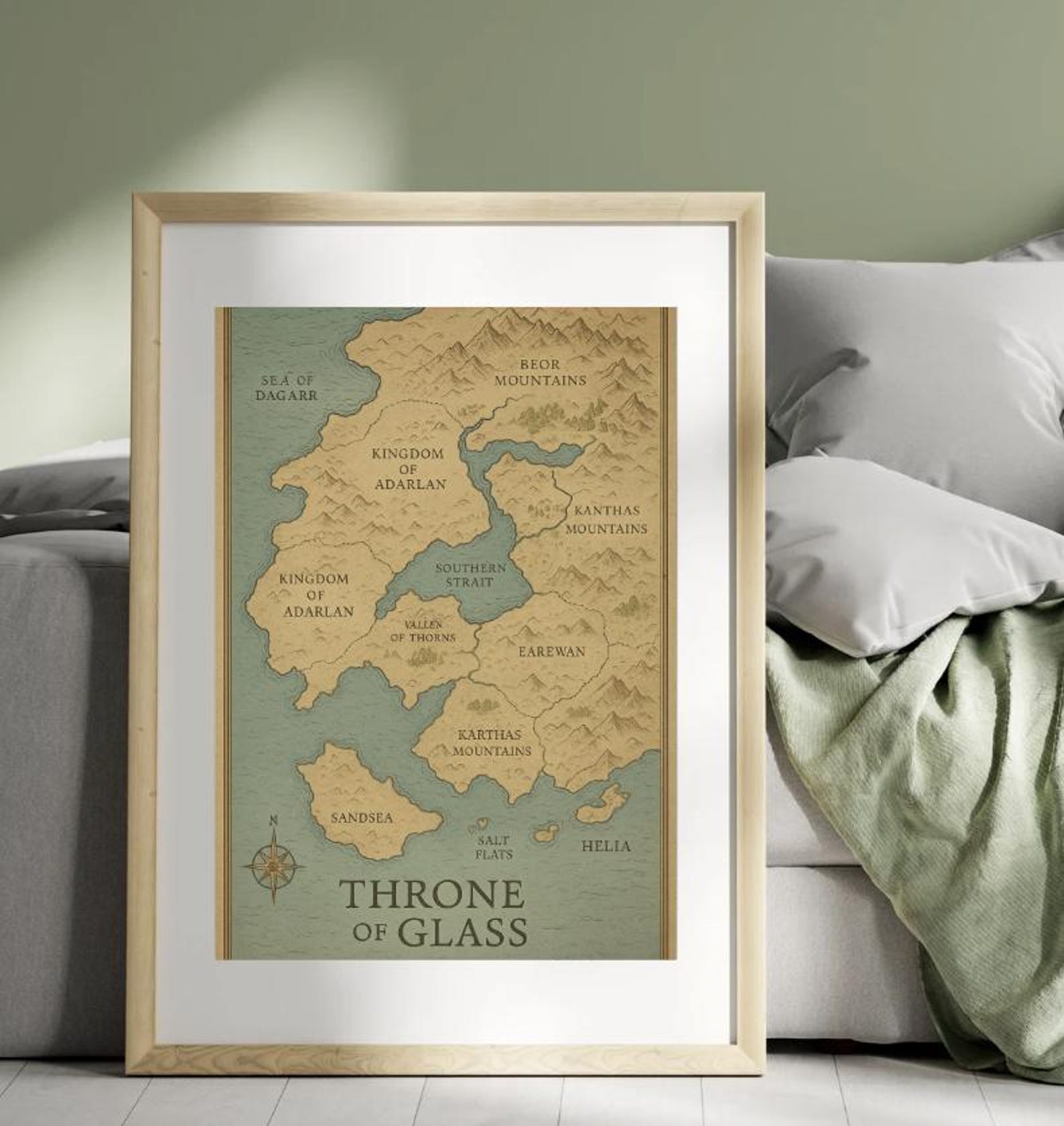 Throne of Glass Map Print | Erilea Fantasy World Art (digital Download ...