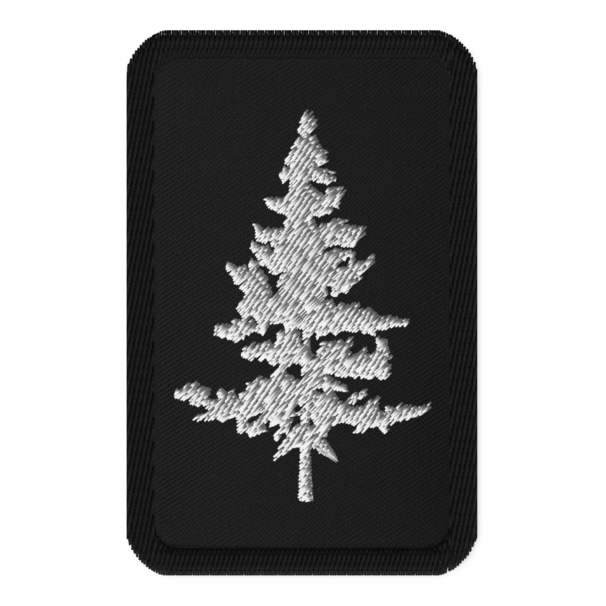 Black With White Large Pine Tree Embroidered Patch - Etsy