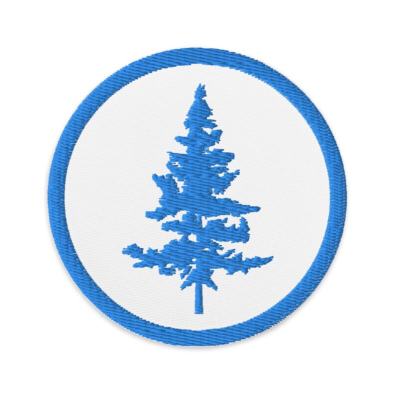 Blue Pine Tree Embroidered Patches - Etsy