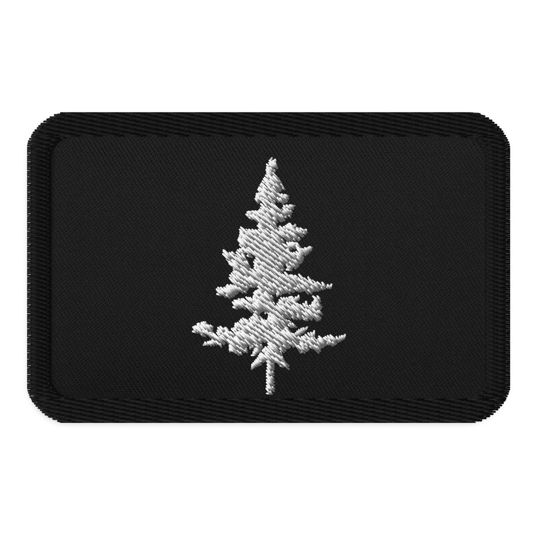 Black Outline With White Pine Tree Embroidered Patch - Etsy
