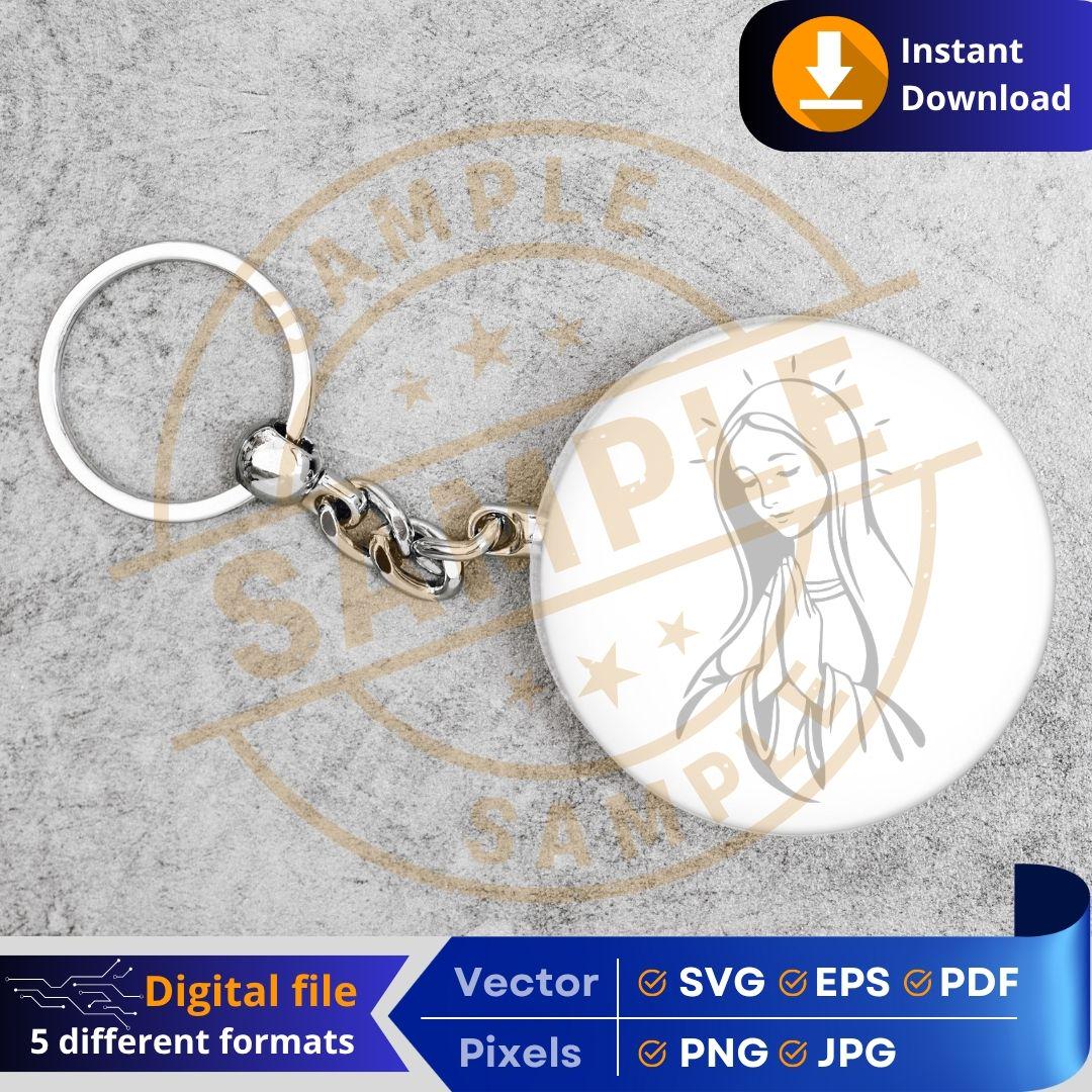 Mary Praying the Rosary SVG | Religious Digital Download | Maria ...
