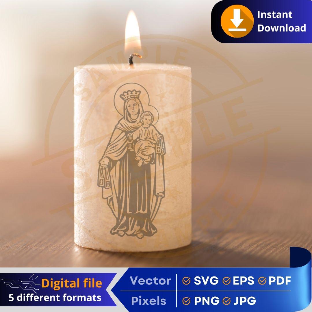 Virgen del Carmen SVG Imágenes Religiosas Vectoriales for plotter ...