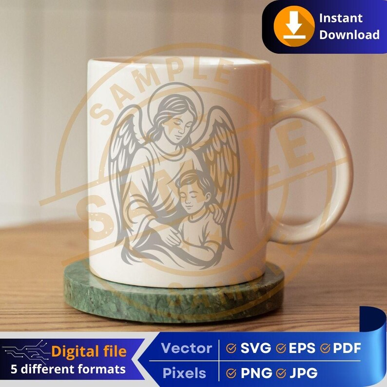 Angel de la Guarda SVG | Religious Digital Download | Guardian Angel ...
