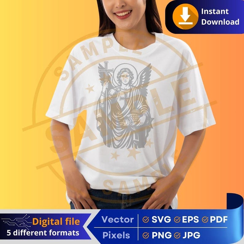 Archangel Raphael SVG | Religious Digital Download | Raphael Arcangel ...