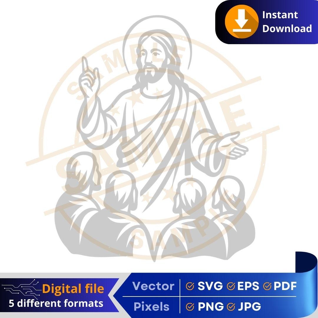 Jesus Christ Preaching SVG | Religious Digital Download | Jesus Christ ...