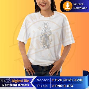 Virgen del Carmen SVG Imágenes Religiosas Vectoriales for plotter ...