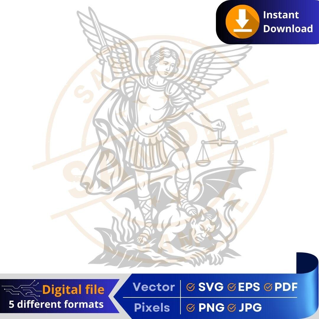 Archangel Michael SVG | Religious Digital Download | Archangel Michael ...