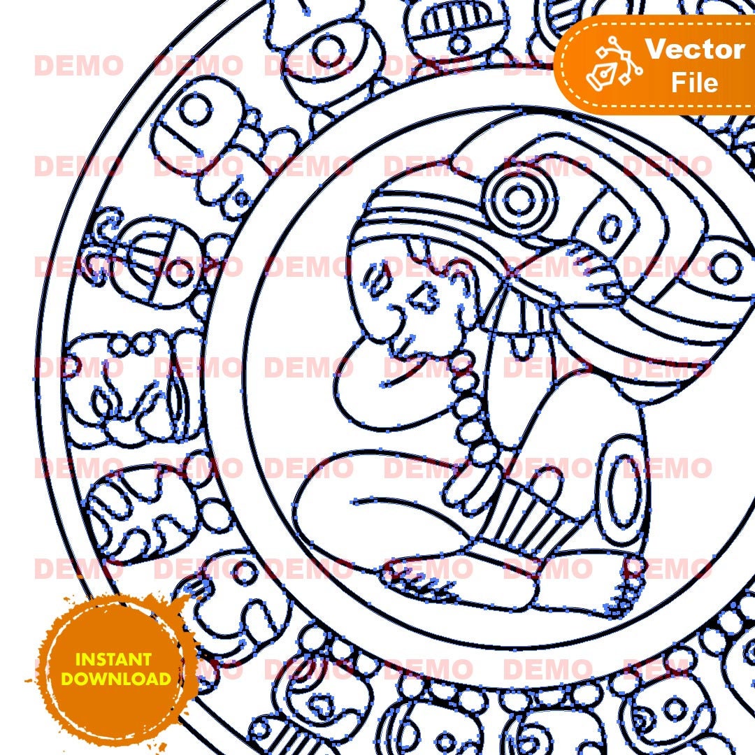 Mayan Calendar Svg Cultures Through History Vector Image - Etsy