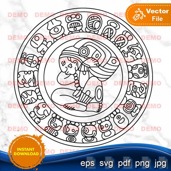 Mayan Calendar Svg Cultures Through History Vector Image | Etsy