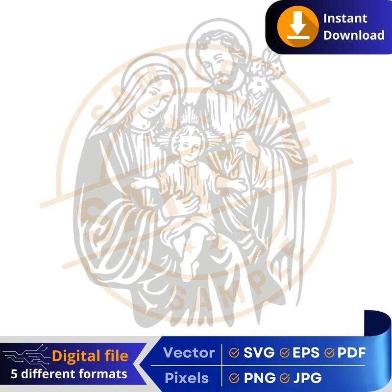 Holy Family Svg - Etsy