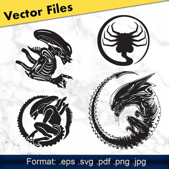 Aliens Xenomorph Svg Png Eps Pdf Jpg Vector Images Cut File | Etsy