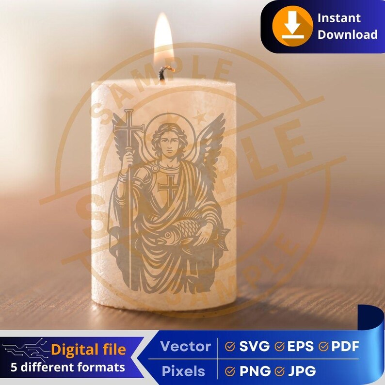Archangel Raphael SVG | Religious Digital Download | Raphael Arcangel ...