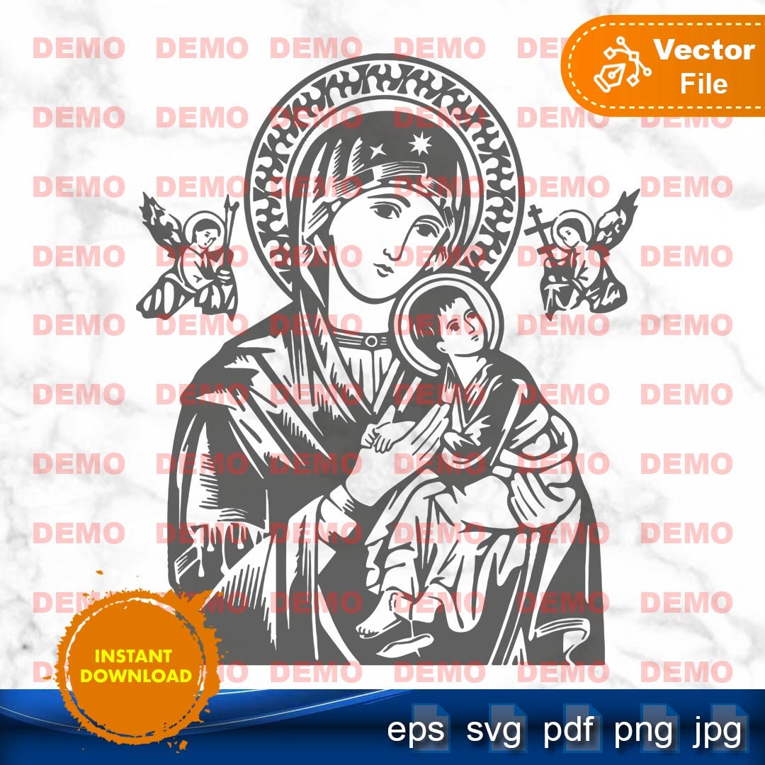 Nuestra Señora del Perpetuo Socorro SVG Imágenes Religiosas Vectoriales ...