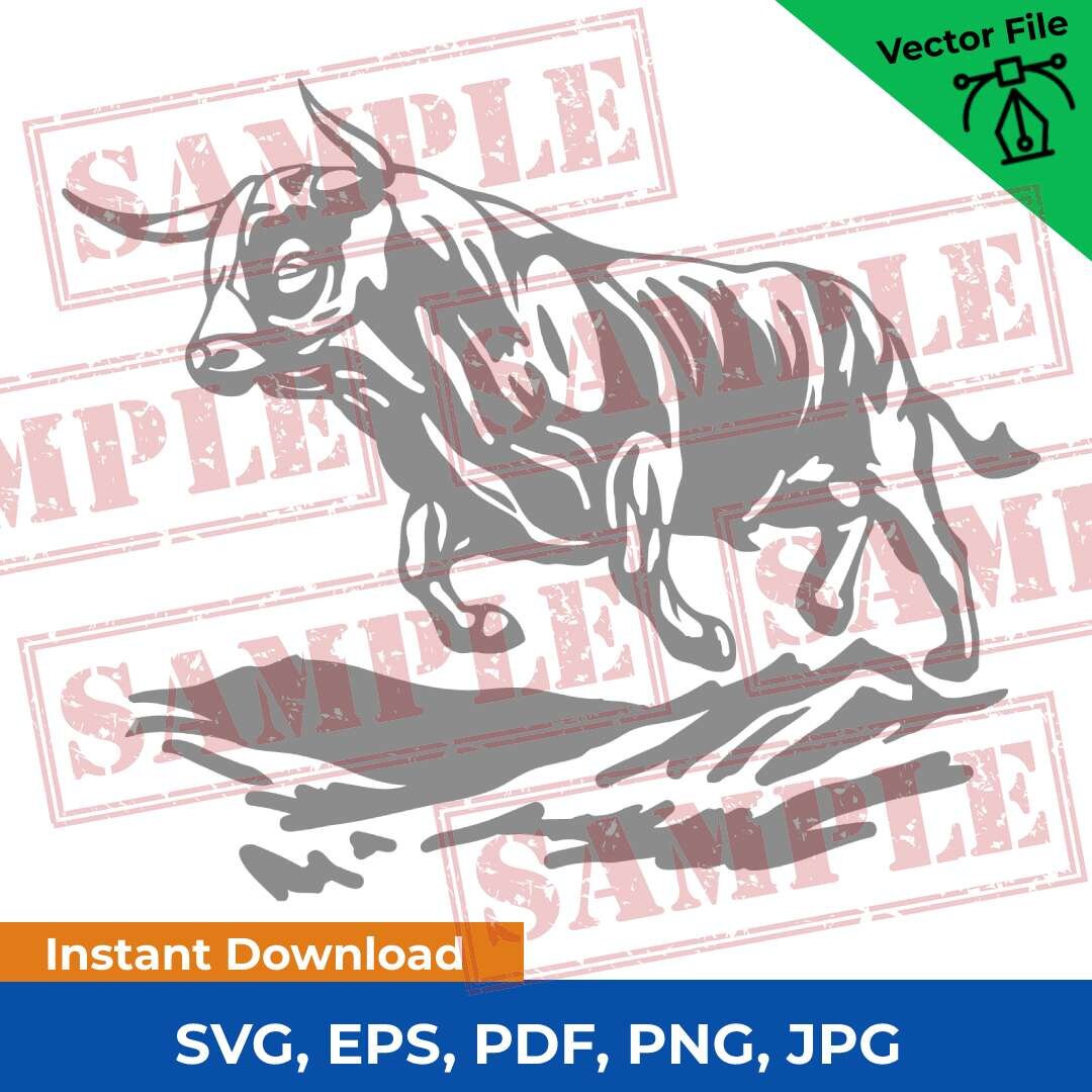 Dynamic Bull SVG: Capture the Energy of a Running Bull With This ...