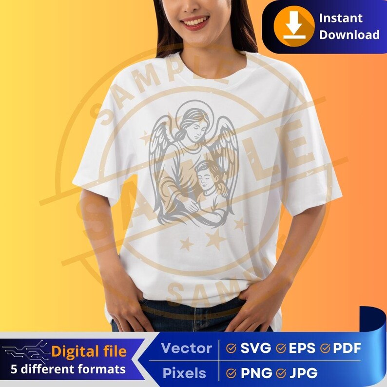Angel de la Guarda SVG | Religious Digital Download | Guardian Angel ...