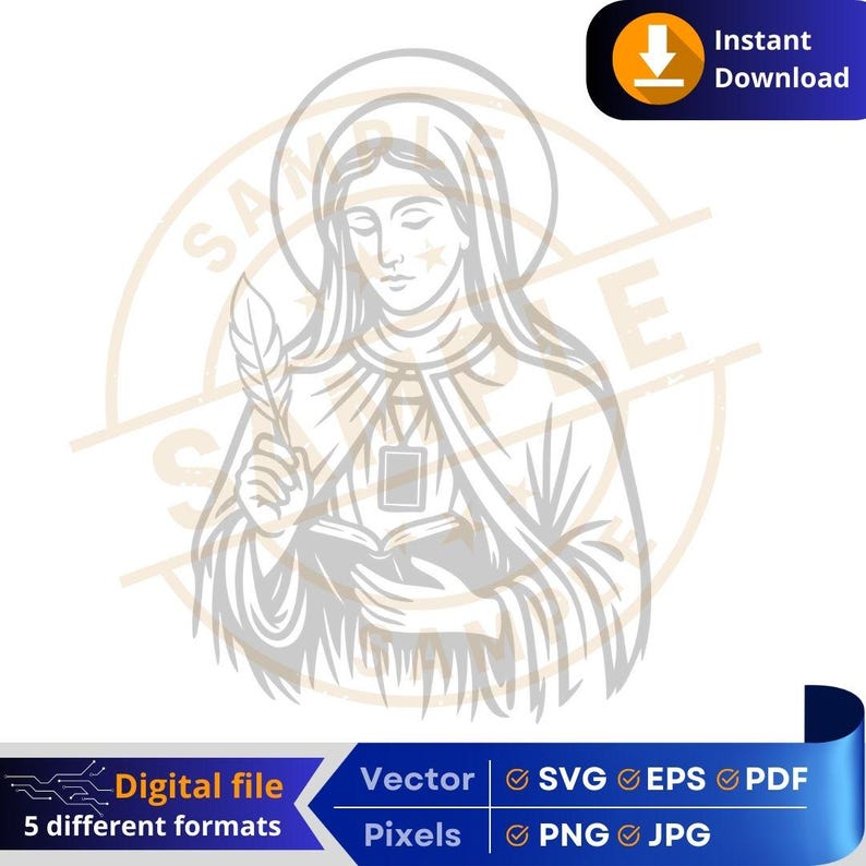 Saint Teresa of Avila SVG | Teresa of Jesus | Religious Digital ...