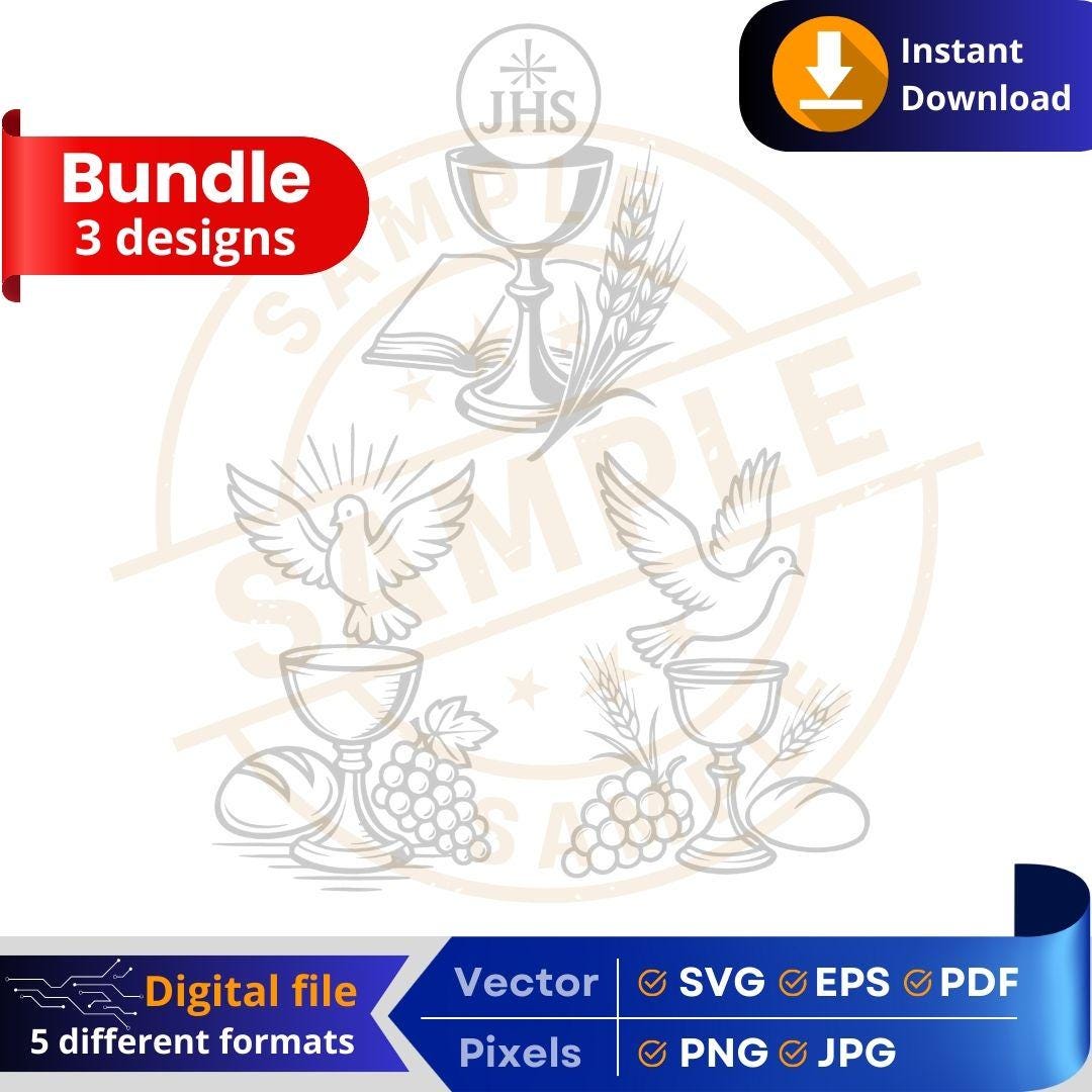 Bundle Dove, Holy Grail and Bible SVG | Religious Digital Download ...