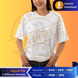 Sacred Heart of Mary | SVG | Religious Digital Download | Sagrado ...