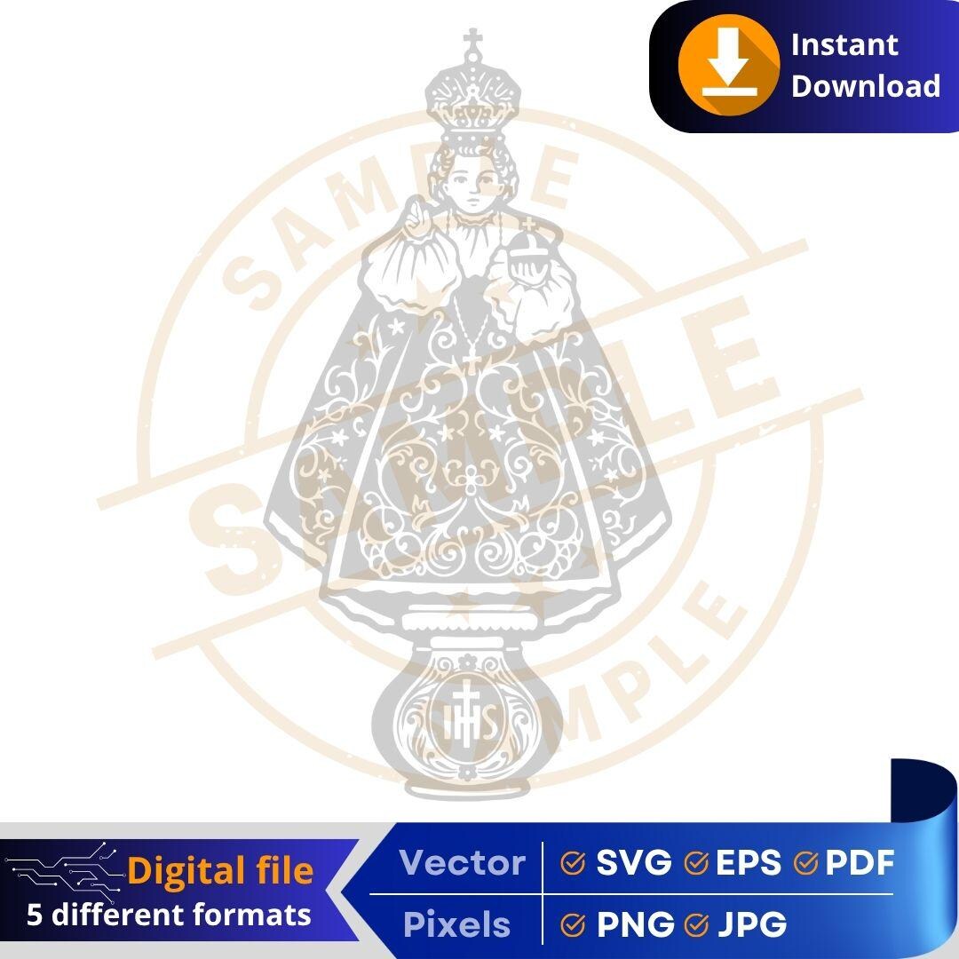 Holy Child of Prague SVG PNG Religious Vector Images | Baby Jesus of ...