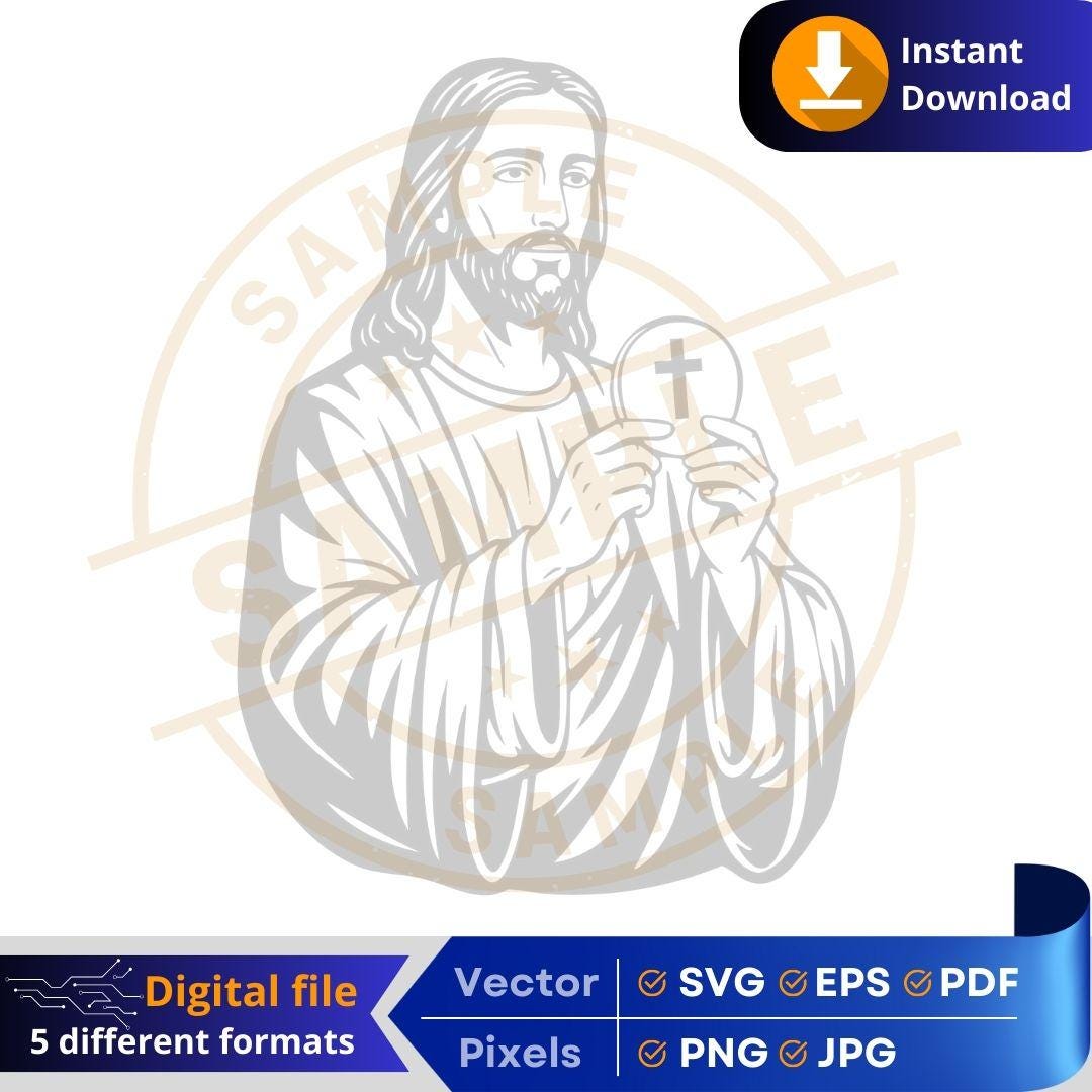 Jesus Consecrating the Host SVG | Religious Digital Download | Jesus ...