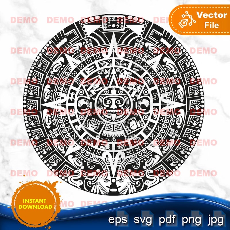 Aztec Calendar Svg - Etsy